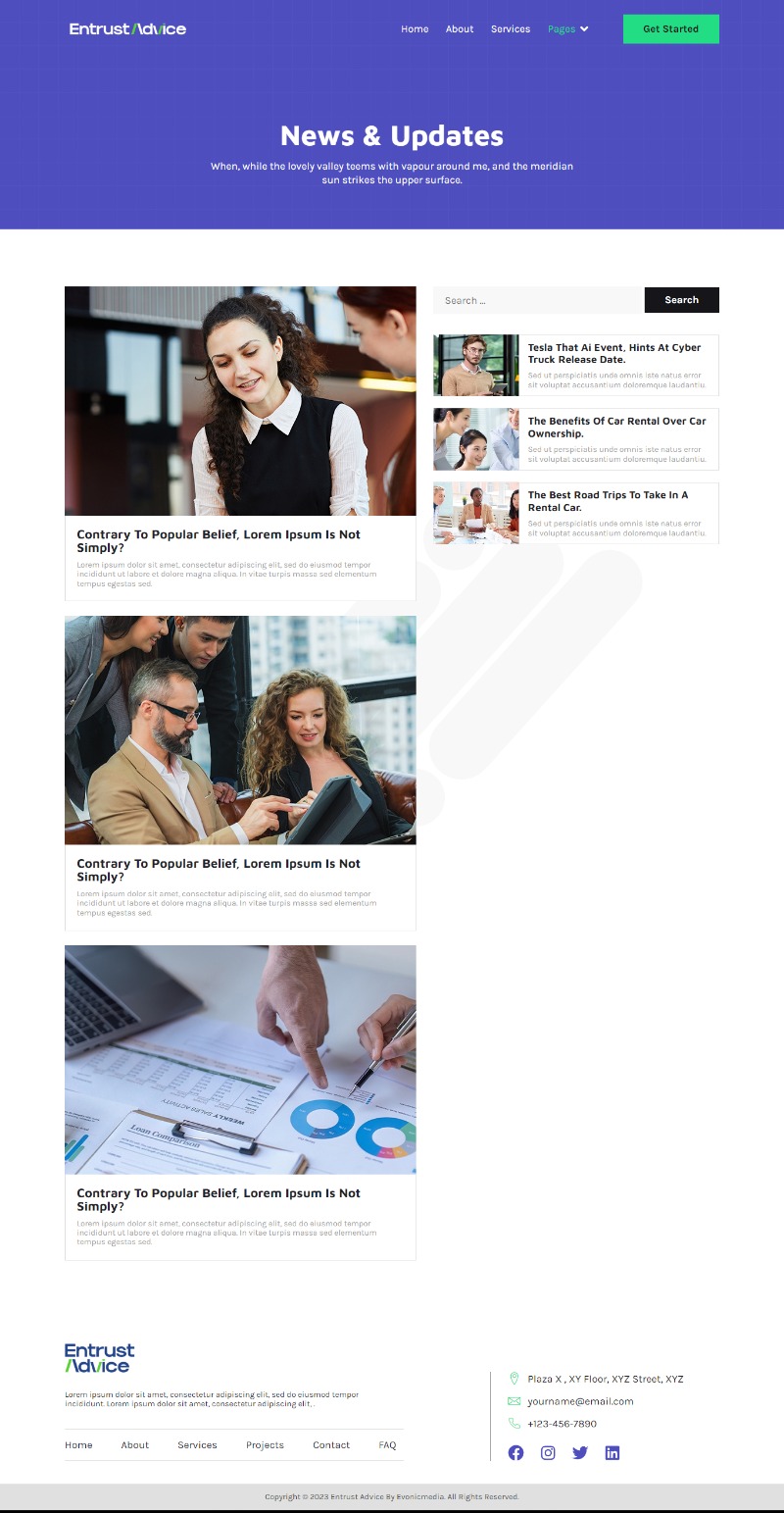 Entrust Advice - Business & Finance Consulting Elementor Template Kit by Evonicmedia